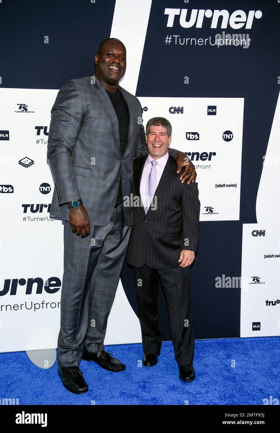 NBA sports commentator Shaquille O'Neal, left, and president of Turner ...