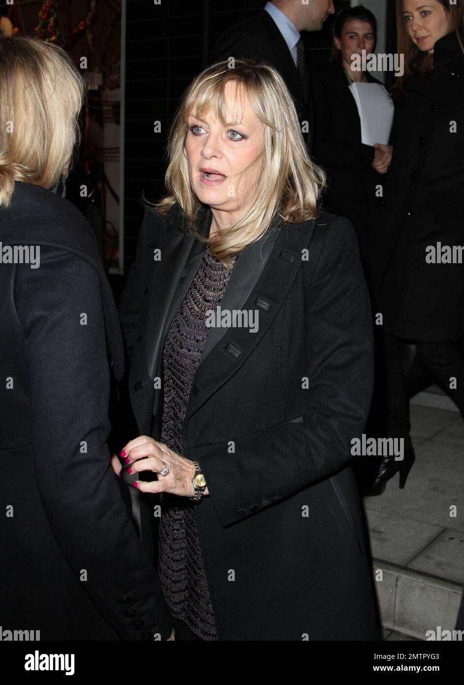 Twiggy and daughter Carly Lawson at the party celebrating the lighting ...