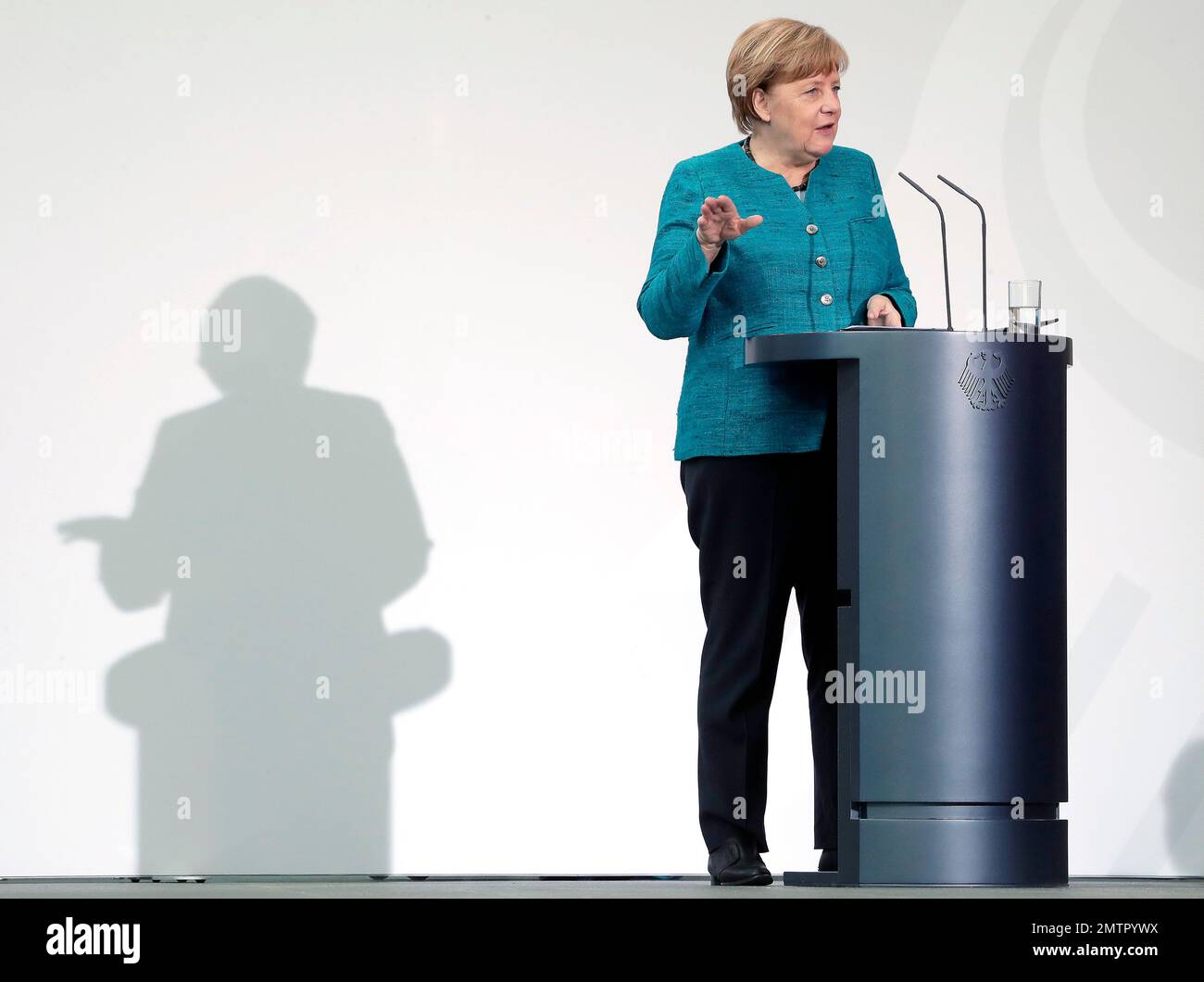 German Chancellor Angela Merkel delivers a speech during the opening ...