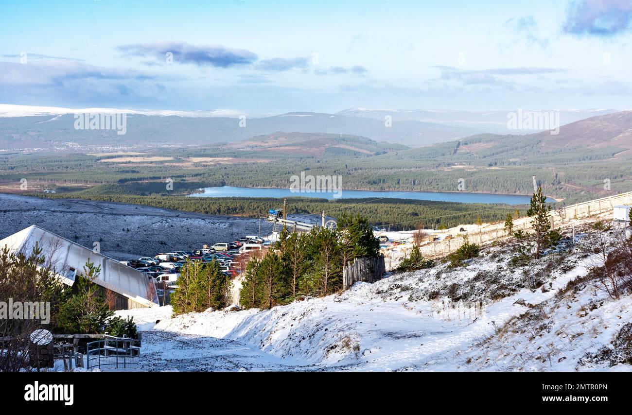 Cairngorm Mountain Aviemore Base Station view from the station over the ...