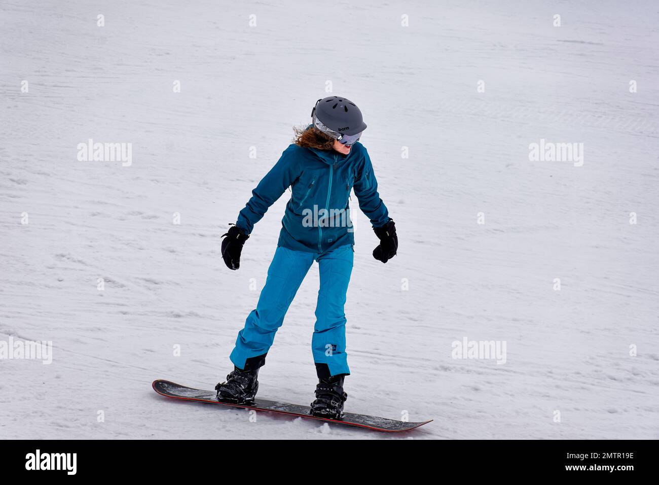 Cairngorm Mountain Aviemore Top Station Ski Pistes a snowboarder on the ...