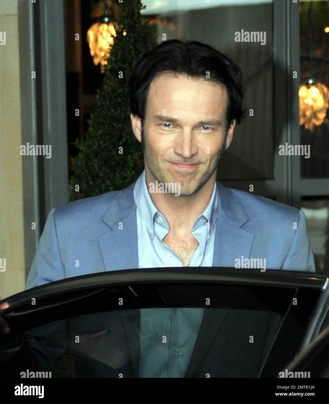 "True Blood" actor Stephen Moyer leaves his hotel in London, UK. 3/3/10 ...