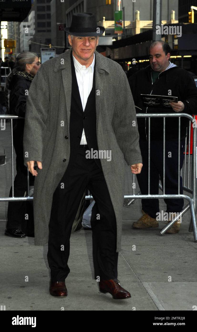 Actor Steve Martin leaves the "Late Show with David Letterman" studios ...