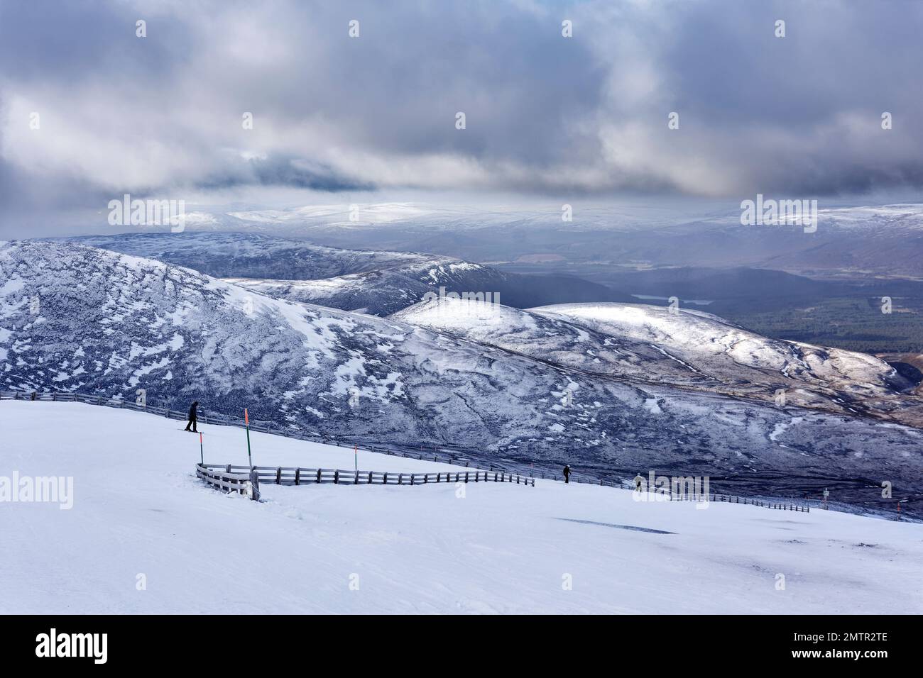 Cairngorm Mountain Aviemore Top Station Ski Pistes looking across the ...