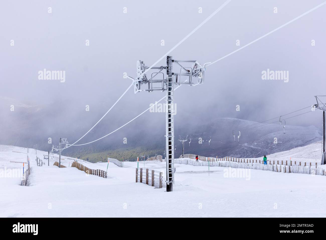 Cairngorm Mountain Aviemore Top Station Ski Pistes looking down to ...