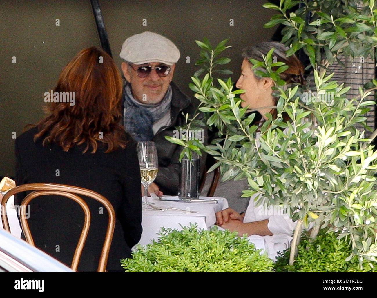 Legendary director Steven Spielberg enjoys a meal at Scotts with wife ...