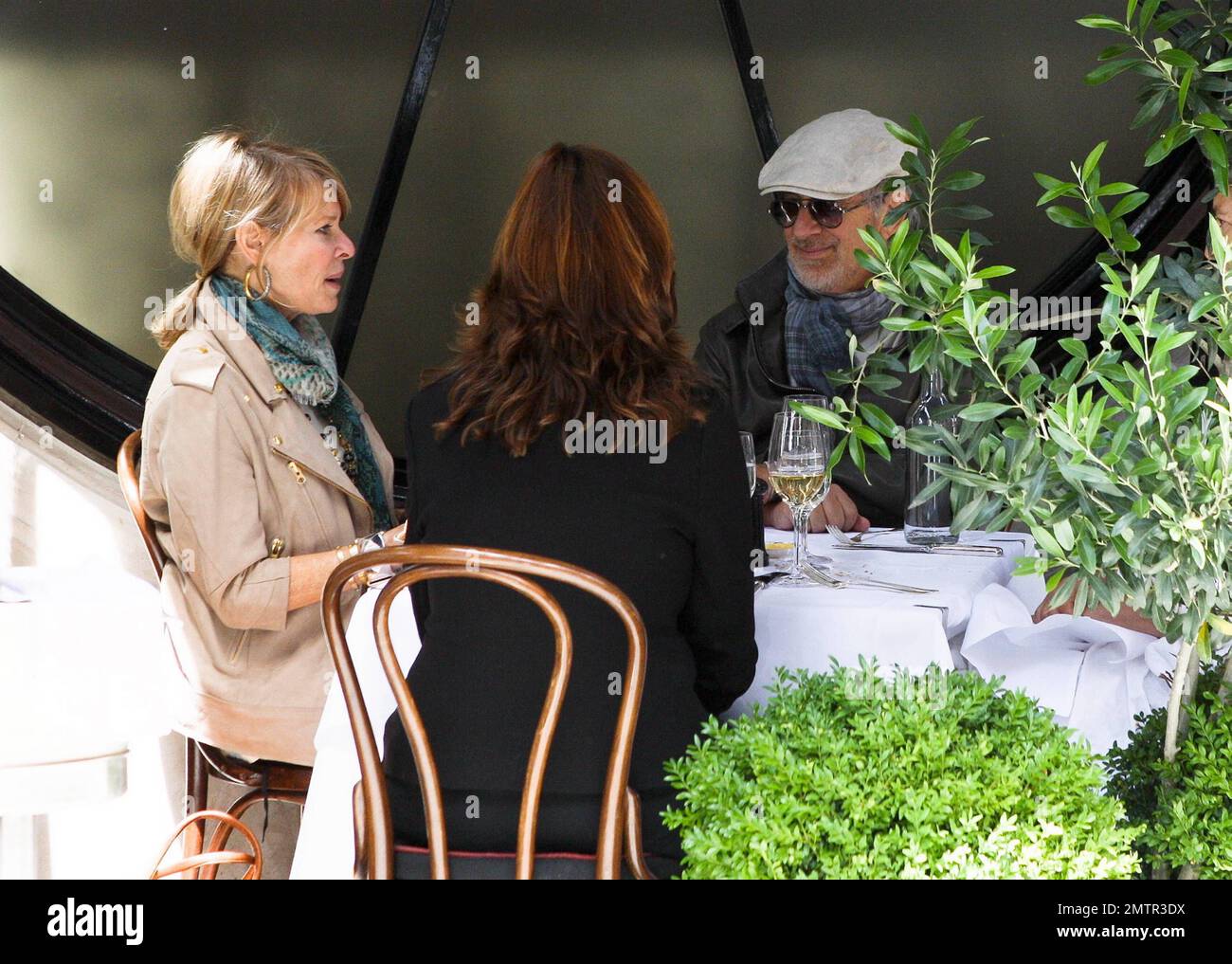 Legendary director Steven Spielberg enjoys a meal at Scotts with wife ...