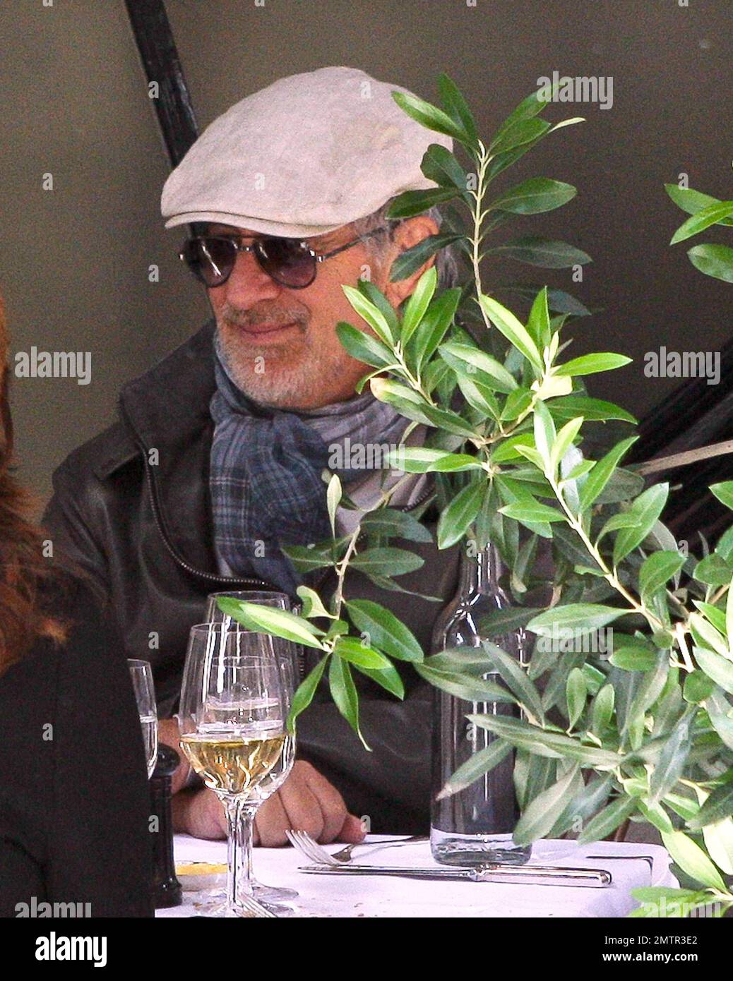 Legendary director Steven Spielberg enjoys a meal at Scotts with wife ...