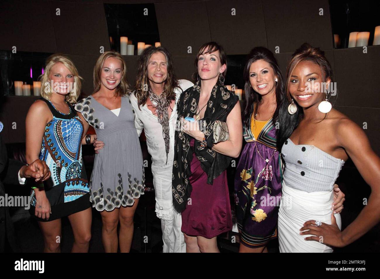 Aerosmith singer Steven Tyler poses with girlfriend Erin Brady and the ...