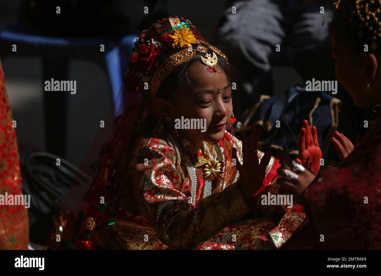 Kathmandu, Bagmati, Nepal. 1st Feb, 2023. A girl from Newar community ...