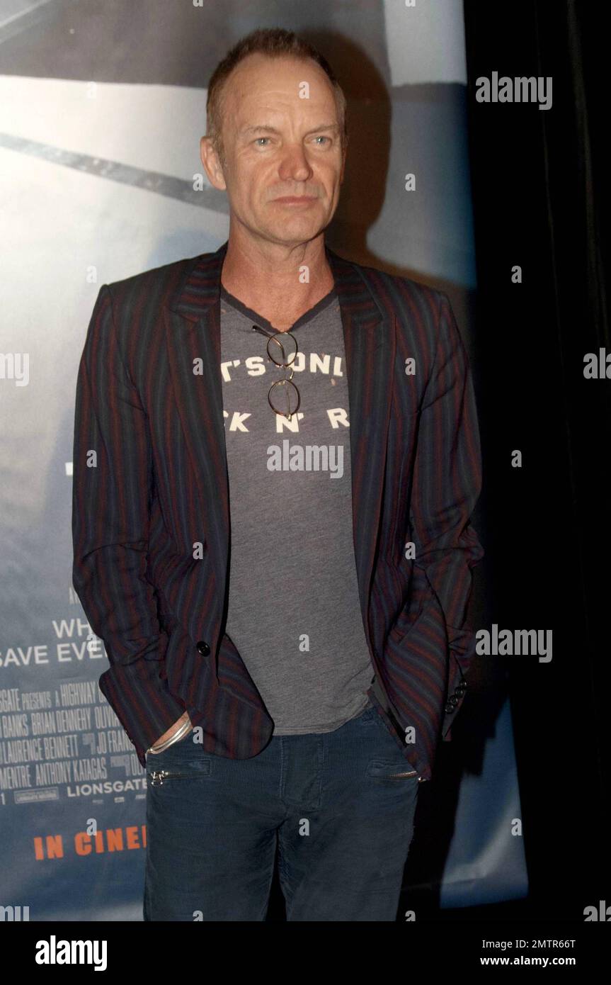 Musician Sting (aka Gordon Sumner) wears a snazzy striped jacket at the ...