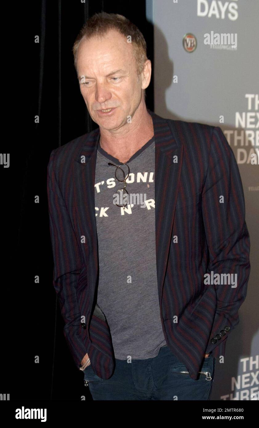 Musician Sting (aka Gordon Sumner) wears a snazzy striped jacket at the ...
