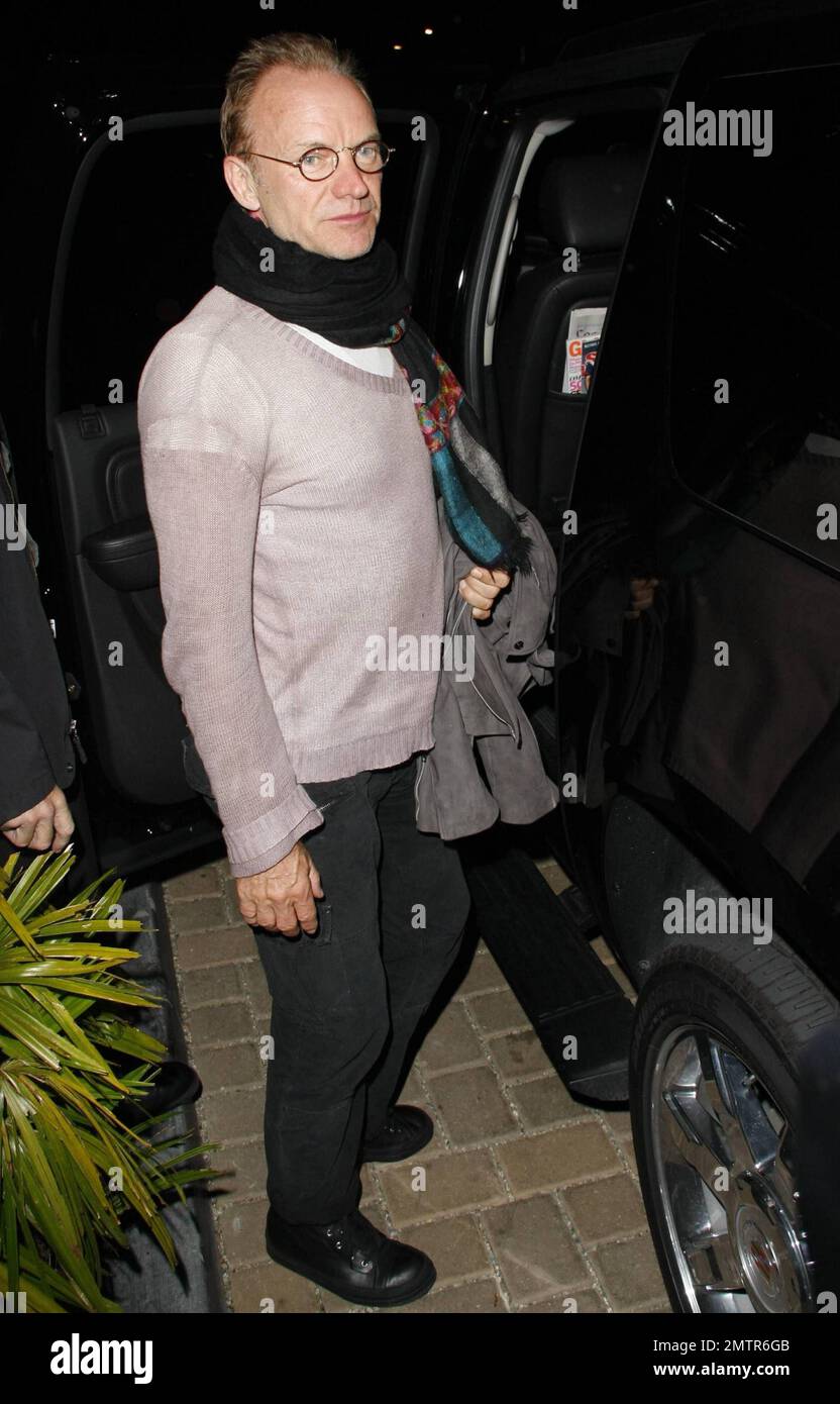 Musician Sting (Gordon Sumner) leaves Cafe Habana wearing bookish ...