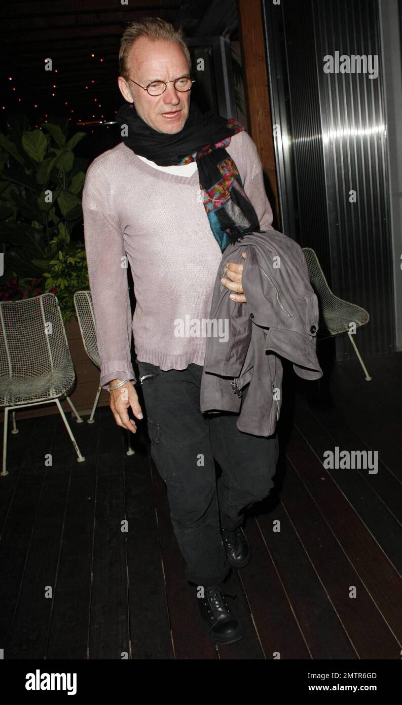 Musician Sting (Gordon Sumner) leaves Cafe Habana wearing bookish ...