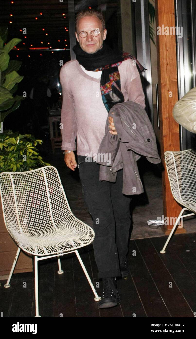 Musician Sting (Gordon Sumner) leaves Cafe Habana wearing bookish ...