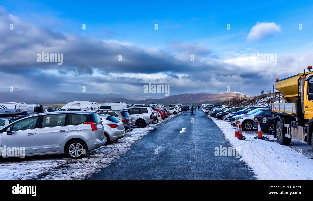 Cairngorm Mountain Funicular Railway Aviemore Scotland the car park at ...