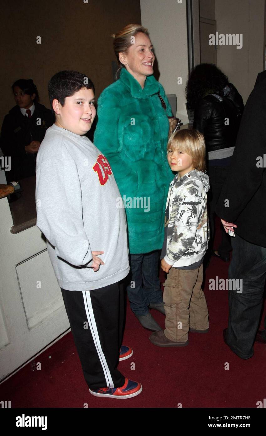 Sharon Stone takes the kids on a family movie date at the Pacific ...