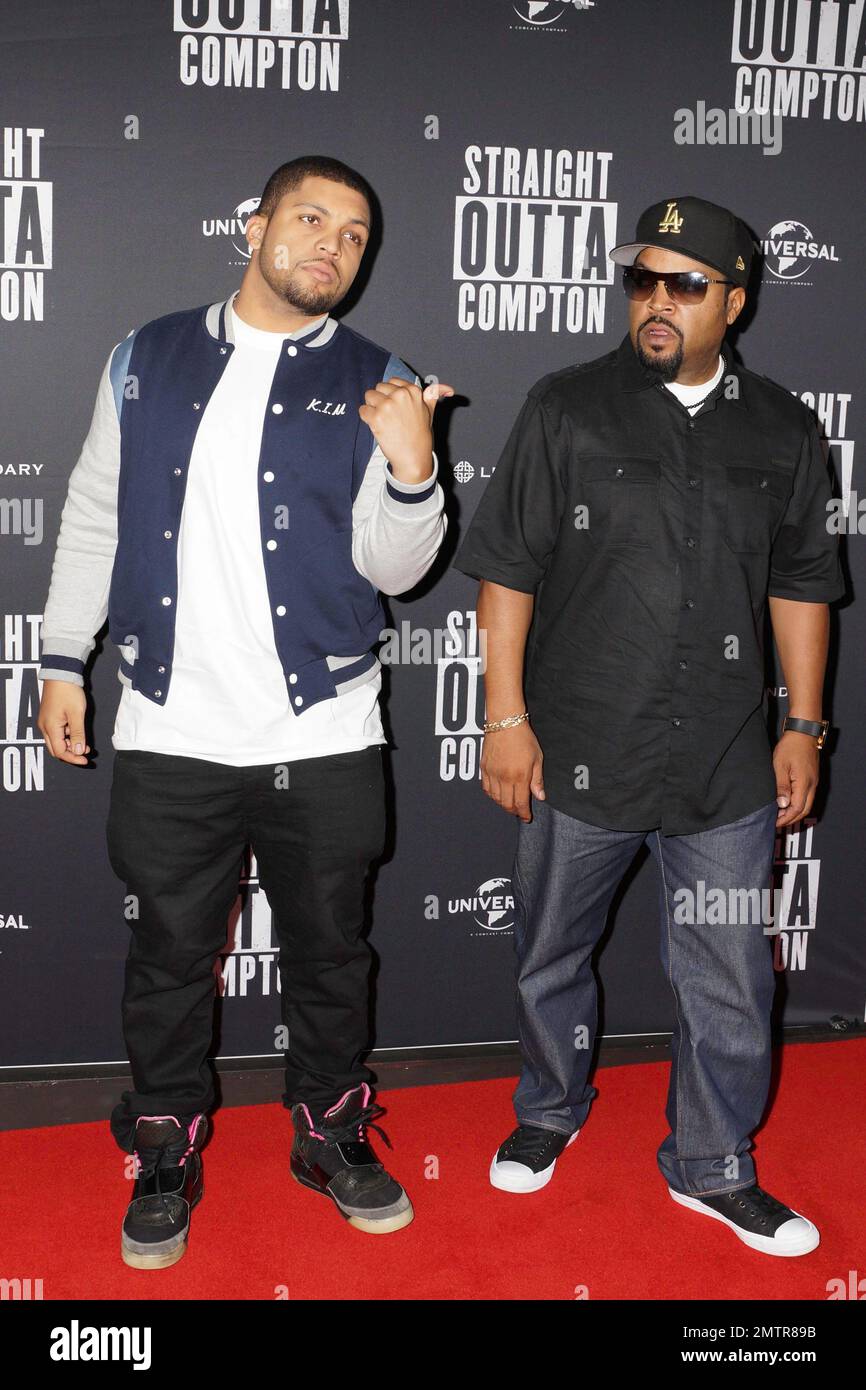 Ice Cube and O'Shea Jackson Jr at the Australian premiere of 'Straight ...