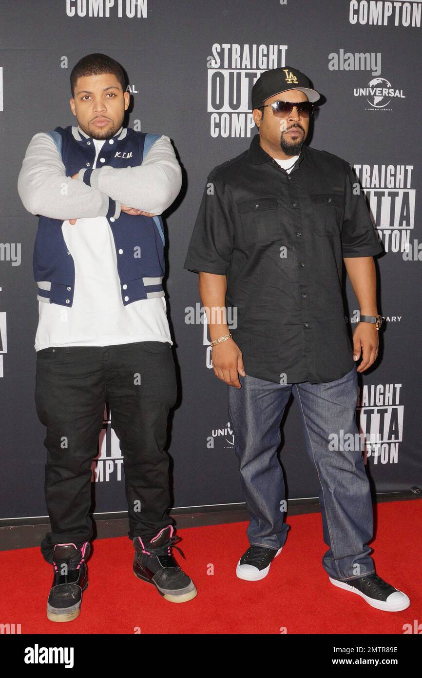 Ice Cube and O'Shea Jackson Jr at the Australian premiere of 'Straight ...