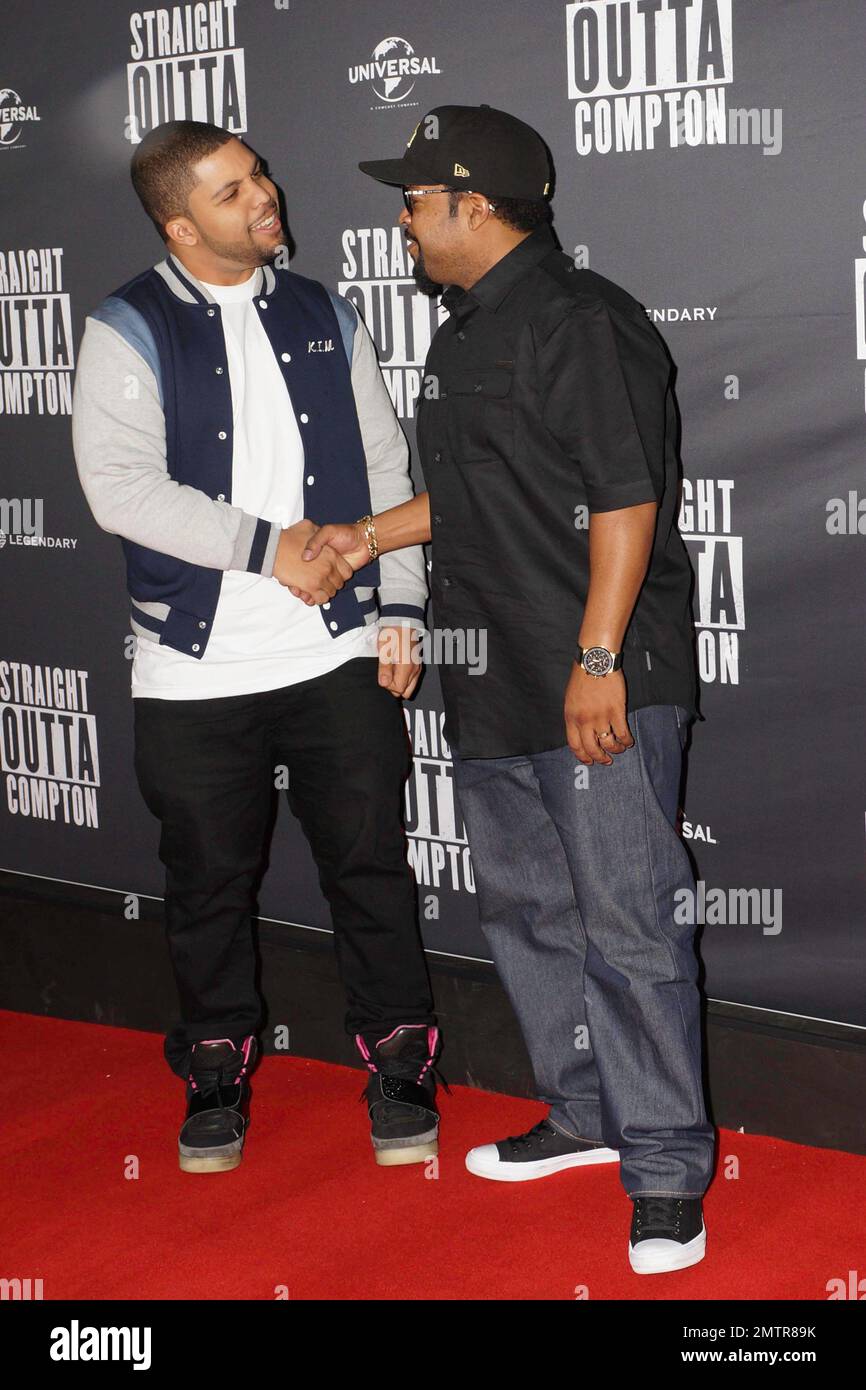 O'Shea Jackson Jr and Ice Cube at the Australian premiere of 'Straight ...