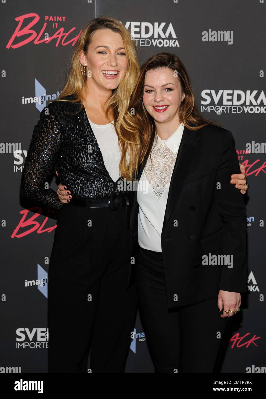 Blake Lively, left, and Amber Tamblyn attend the premiere of "Paint It ...