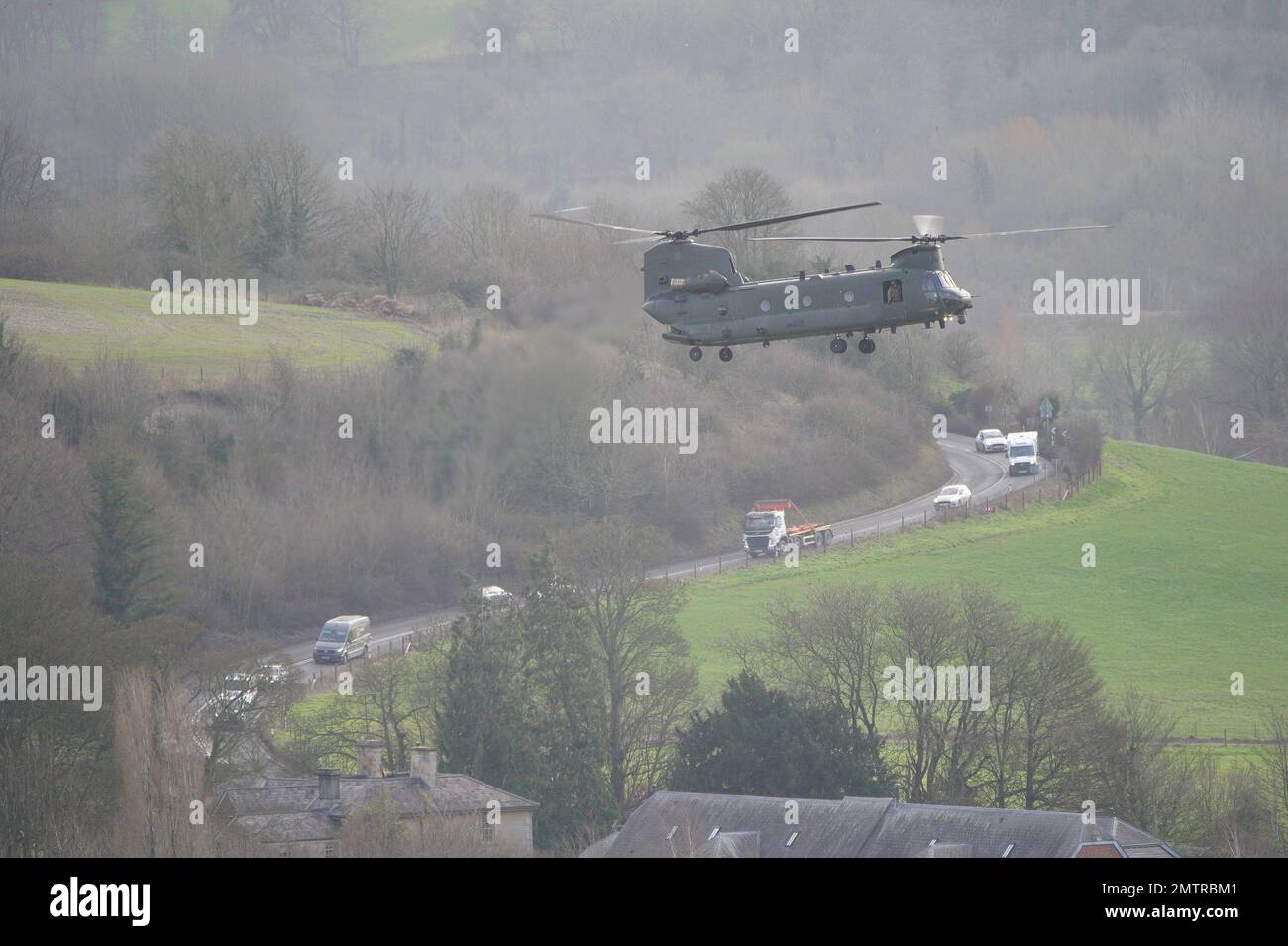 A Chinook near Salisbury Plain in Wiltshire, where Australian Armed ...