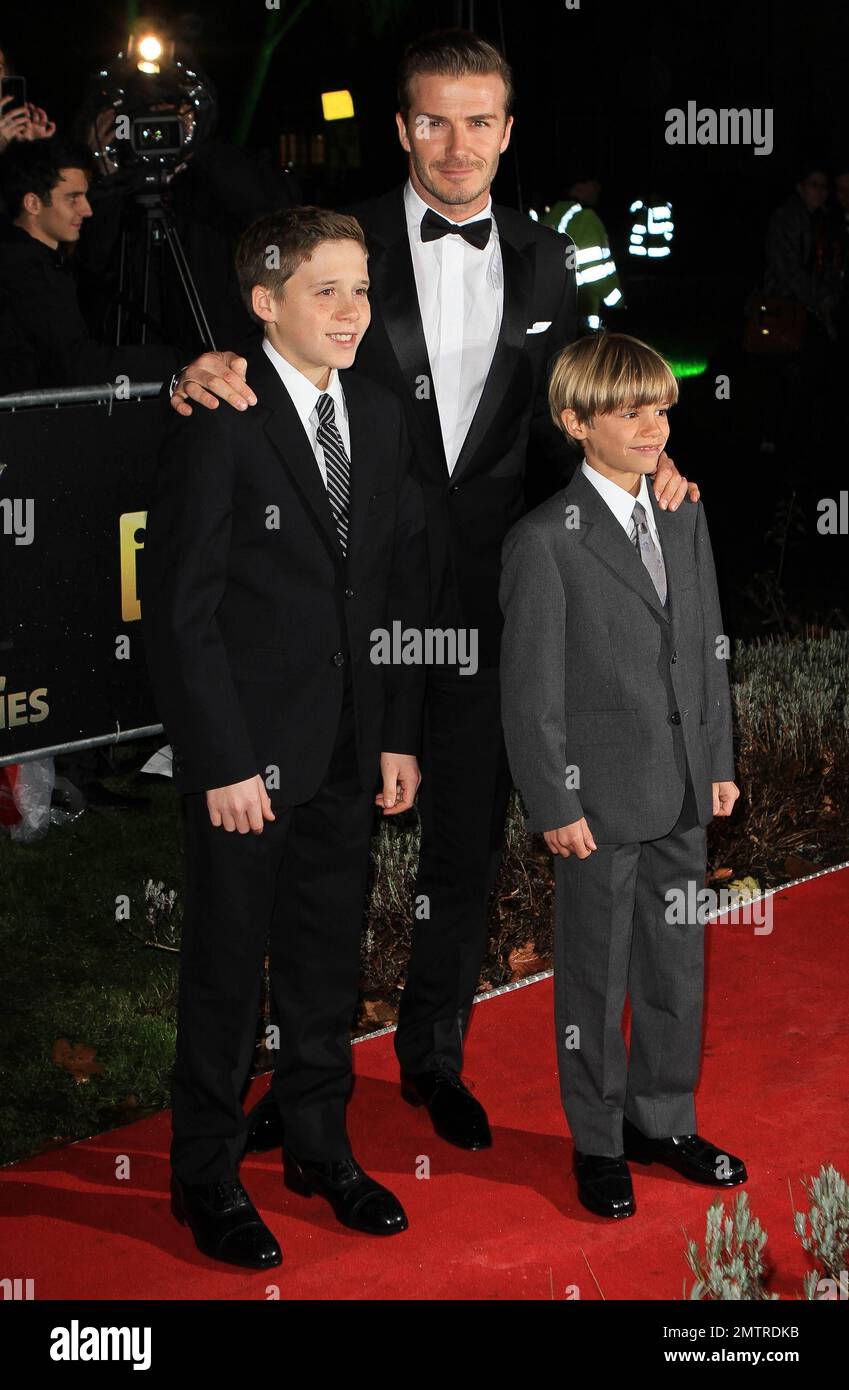 David, Romeo and Brooklyn Beckham at The Sun Military Awards 2011 at ...