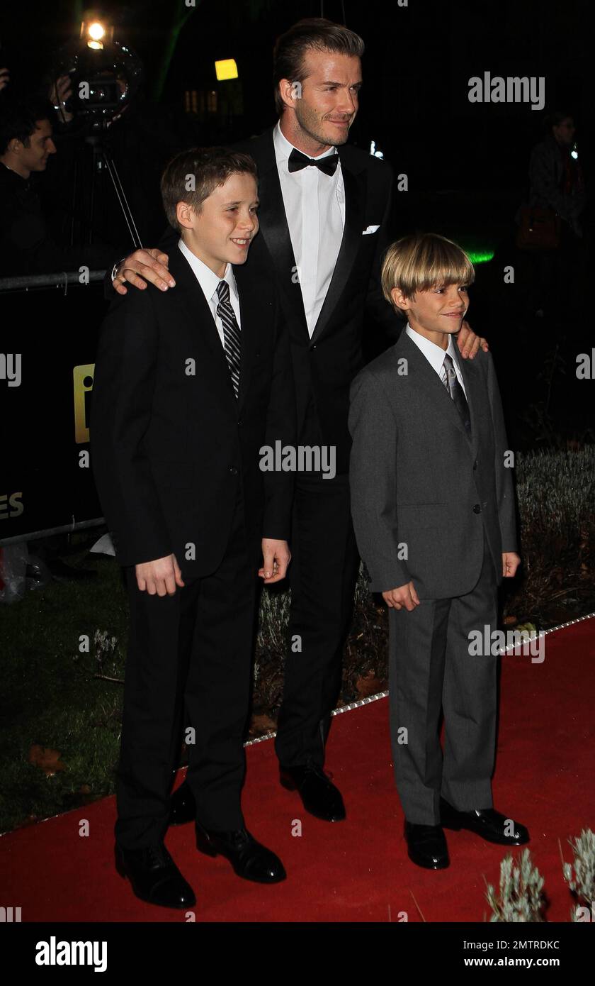 David, Romeo and Brooklyn Beckham at The Sun Military Awards 2011 at ...