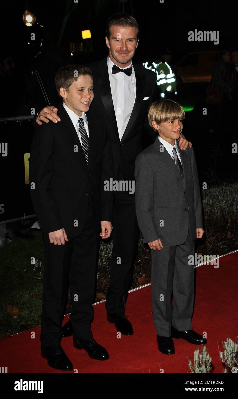 David, Romeo and Brooklyn Beckham at The Sun Military Awards 2011 at ...