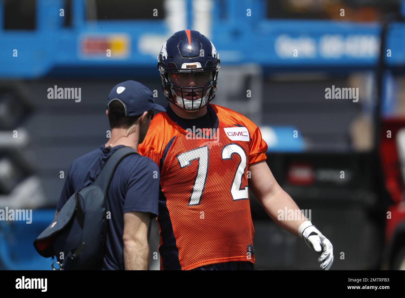 Denver Broncos offensive lineman Garett Bolles during the team's NFL ...
