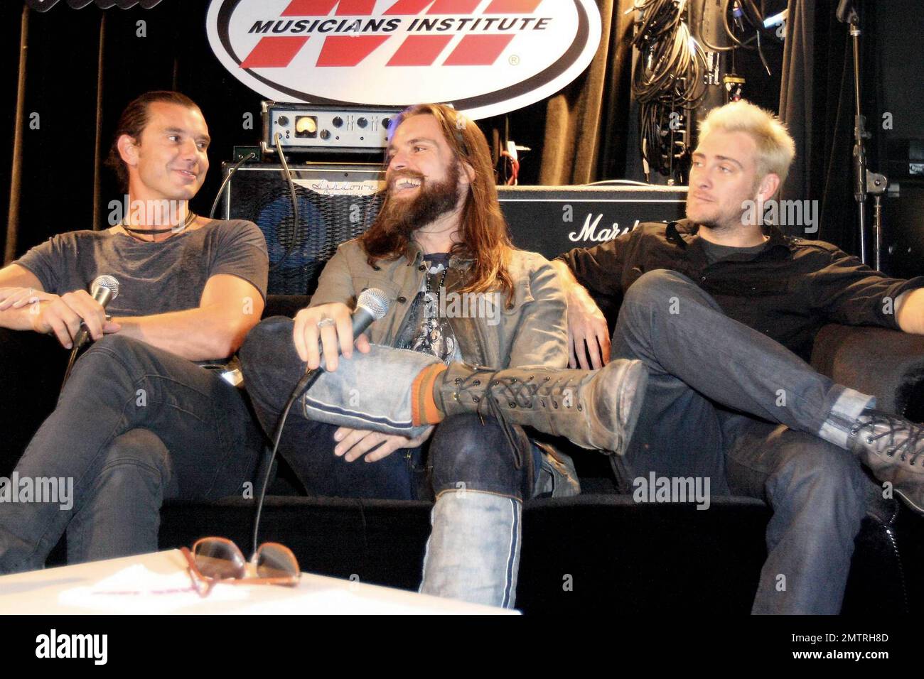 Gaving Rossdale, Chris Traynor and Corey Britz of Bush at day 3 of the ...