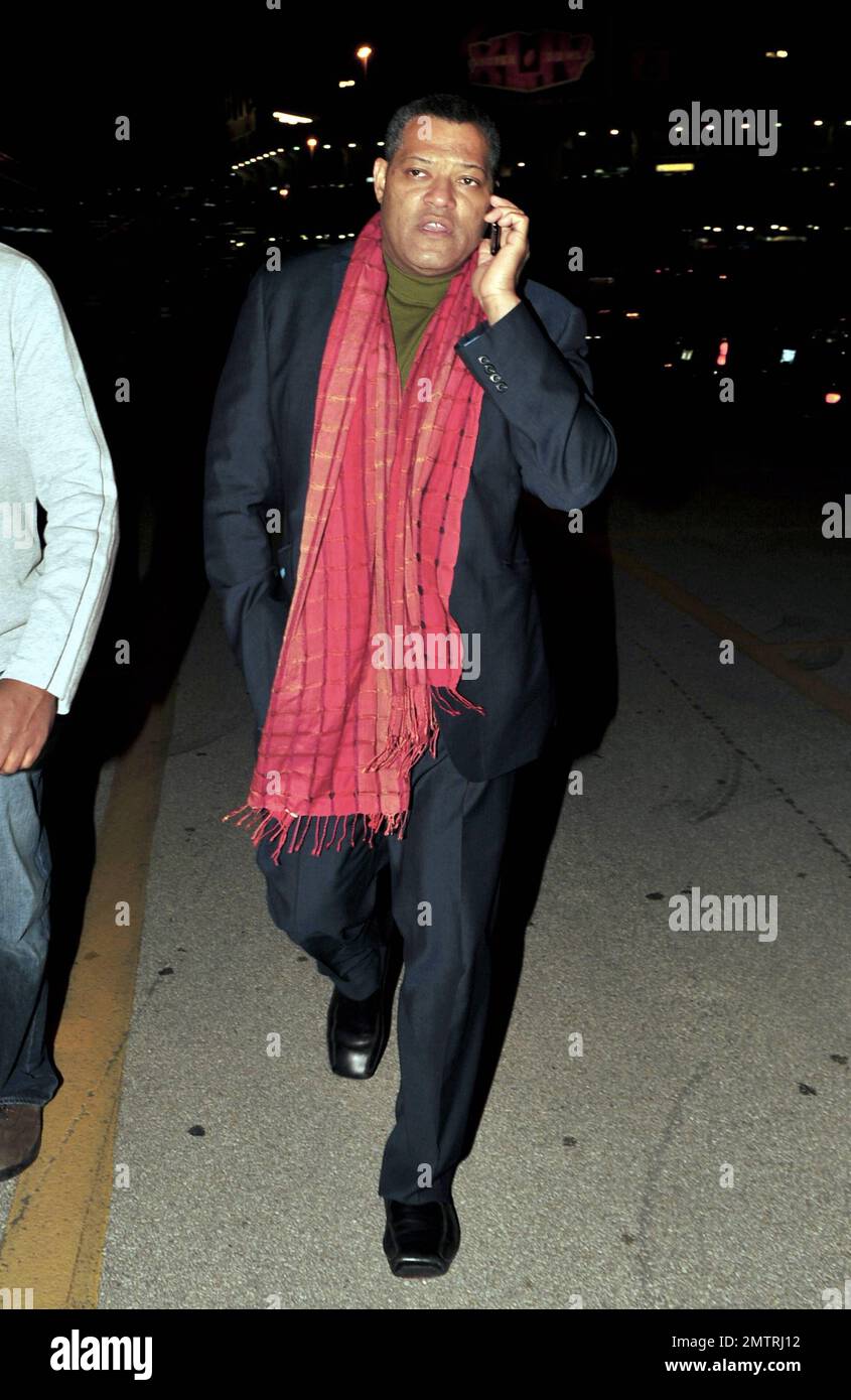 EXCLUSIVE!! Laurence Fishburne leaving Sun Life Stadium after attending ...