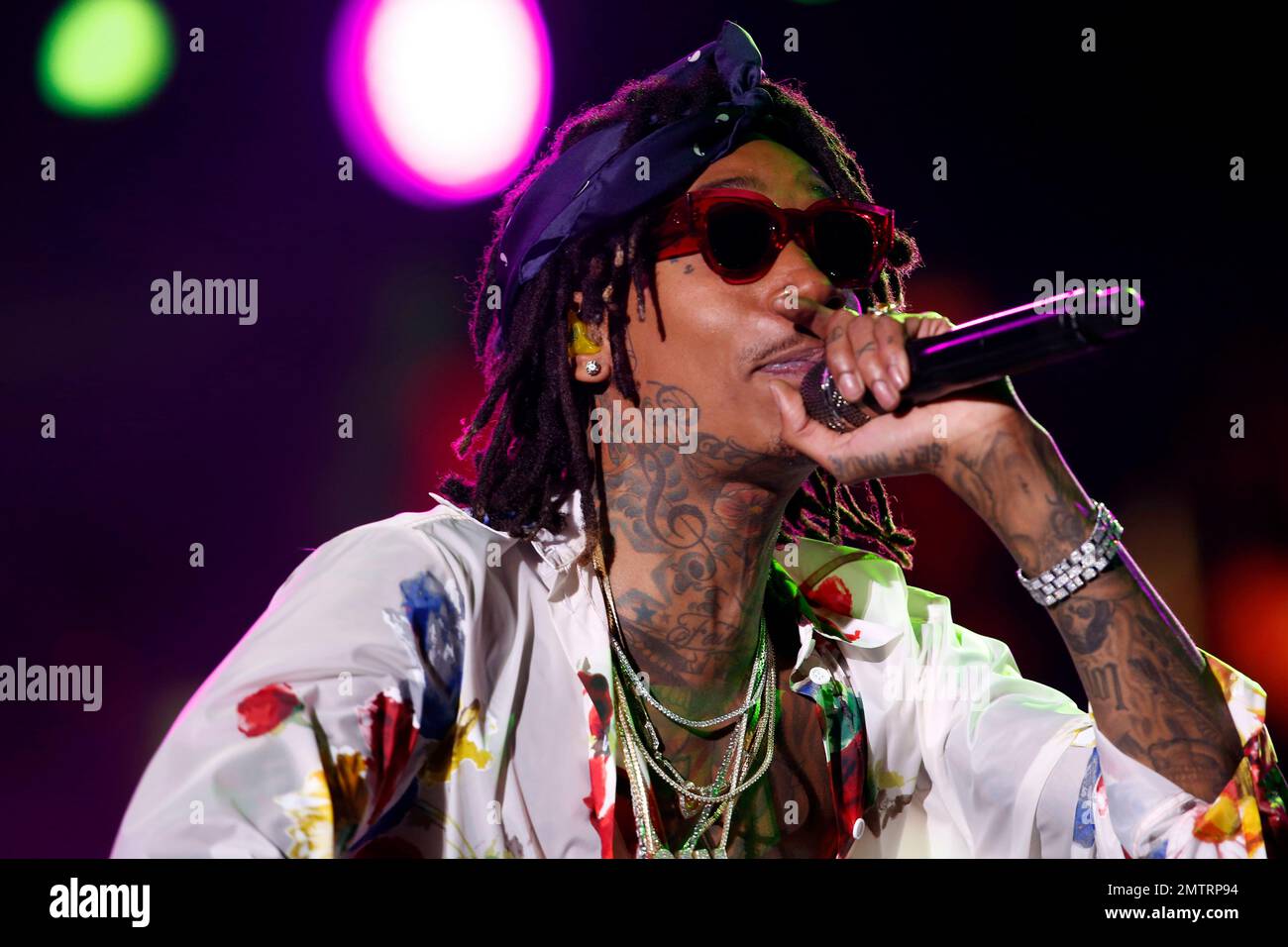 Artist Wiz Khalifa performs during a concert at the annual Mawazine ...