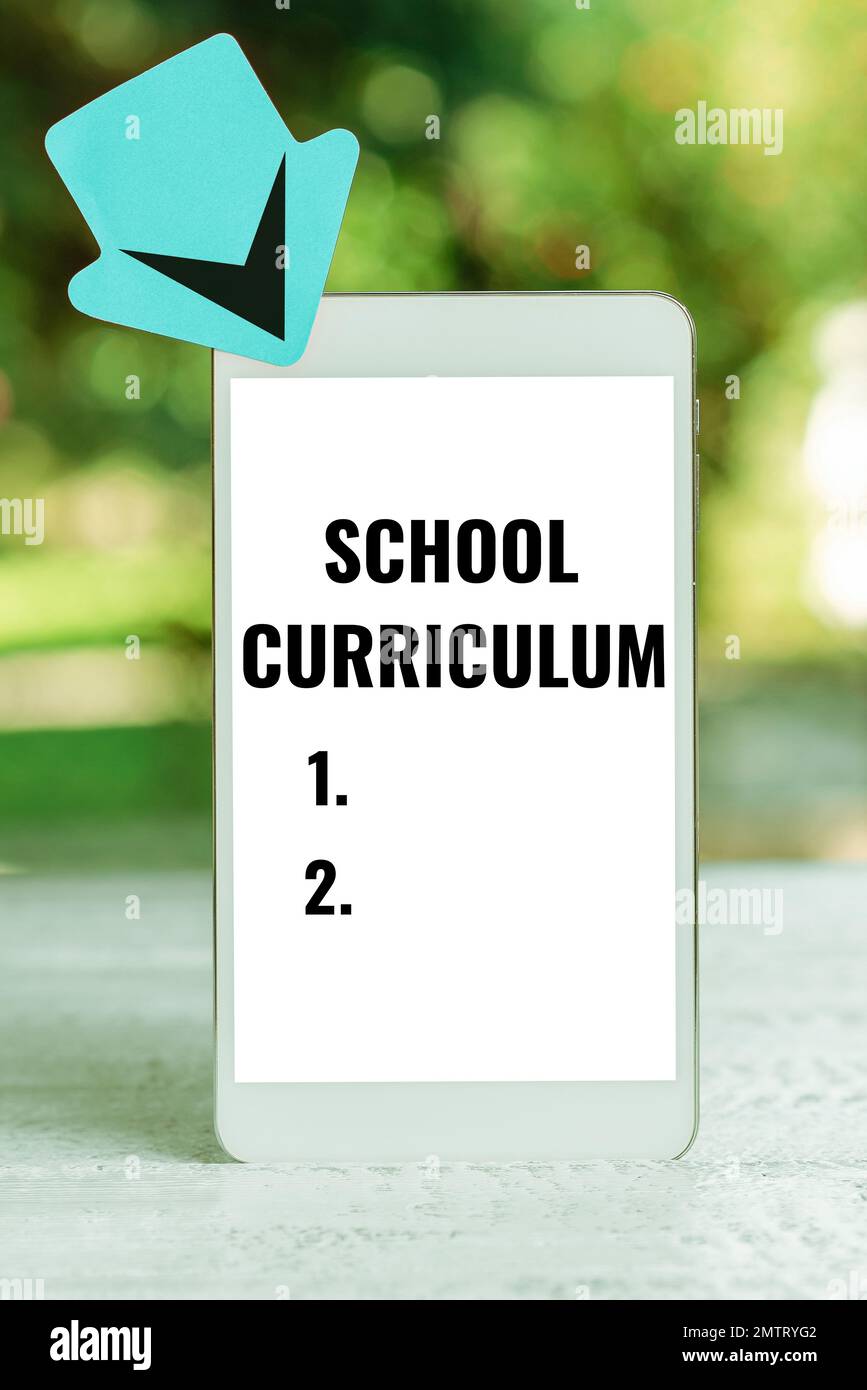 Sign displaying School Curriculum. Conceptual photo designed to provide ...