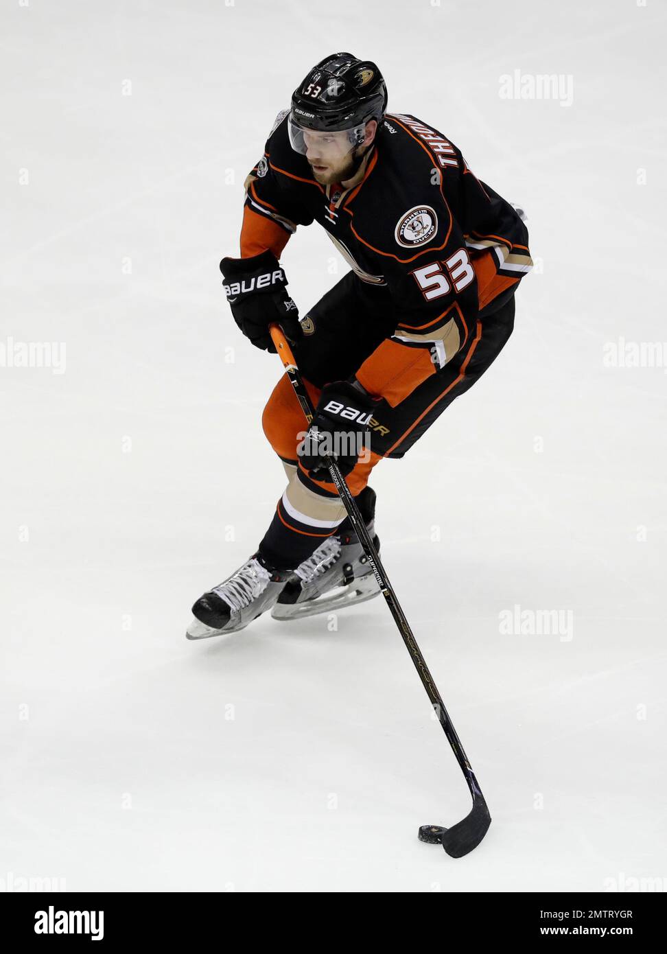 Anaheim Ducks defenseman Shea Theodore plays against the Nashville ...
