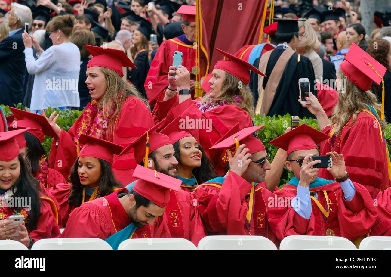 University of Southern California students take photos prior to the ...