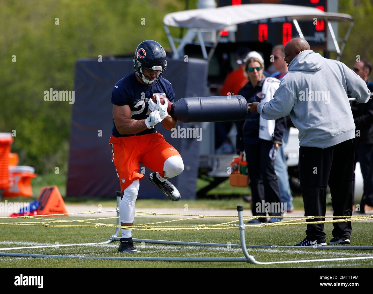 Chicago Bears running back Tyler Gaffney works out during NFL football ...