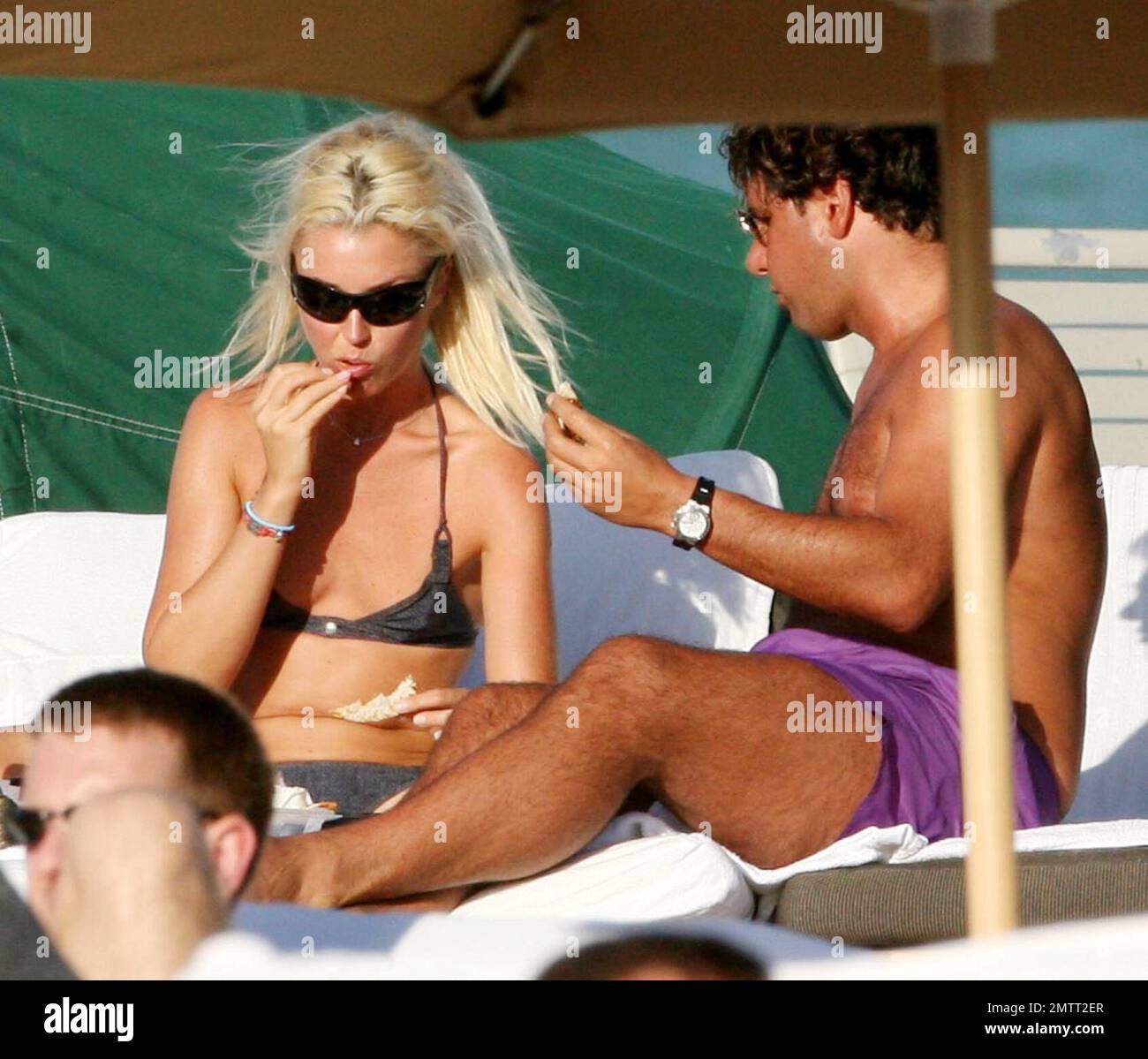 UK socialite Tamara Beckwith and fiance Italian construction heir Giorgio Veroni spend a day on ...