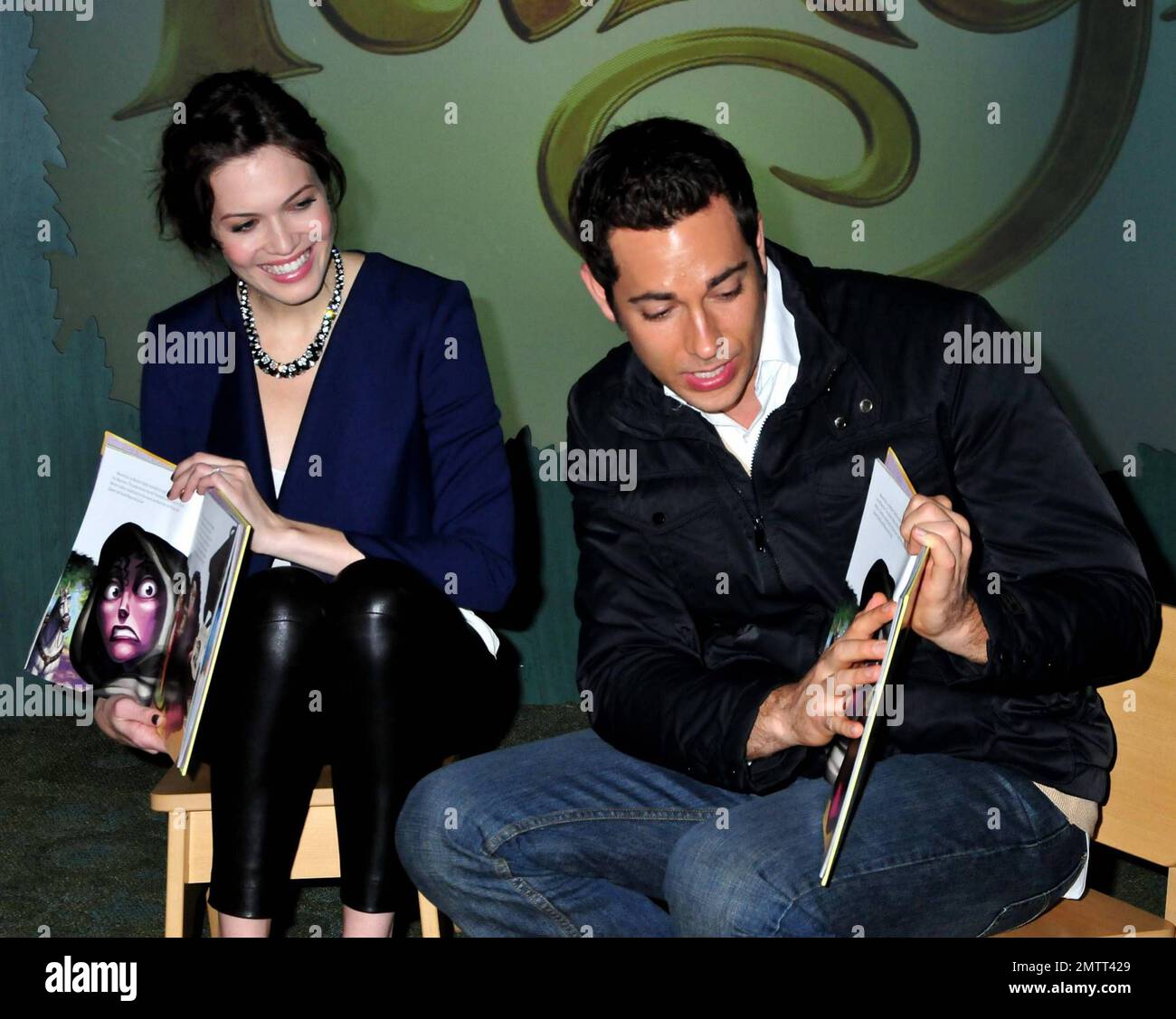 "Tangled" stars Mandy Moore and Zachary Levi visit the Disney Store on ...