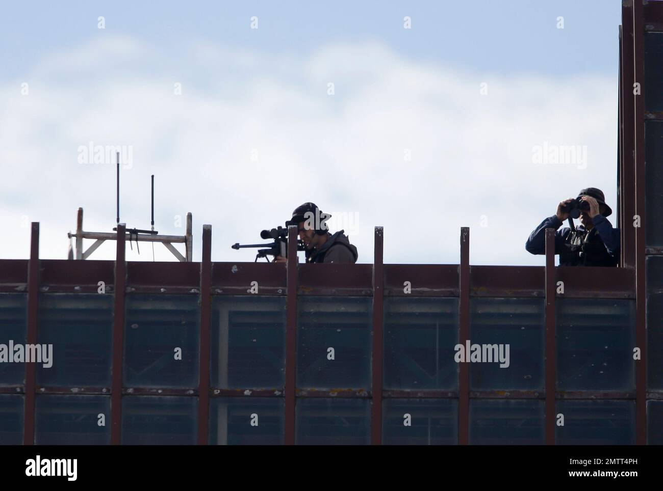 Security force officers watch over the Sanctuary of Our Lady of Fatima ...