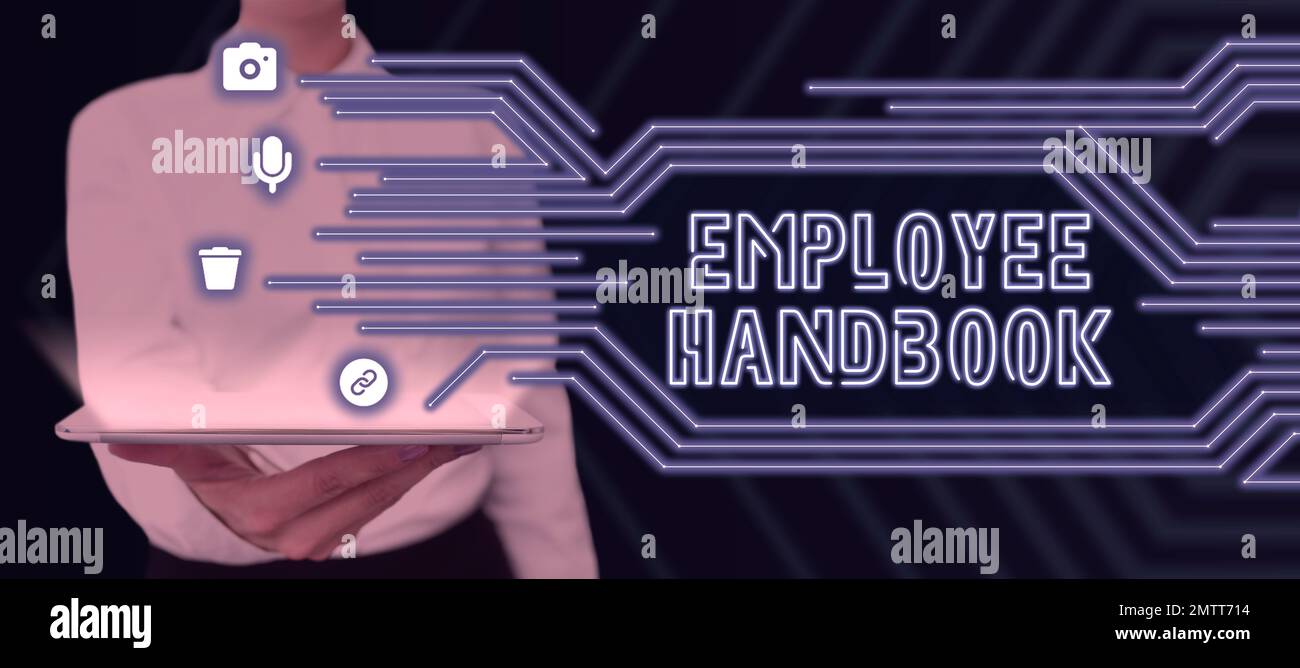 Conceptual caption Employee Handbook. Word Written on Document that ... Conceptual caption Employee Handbook. Word Written on Document that ...