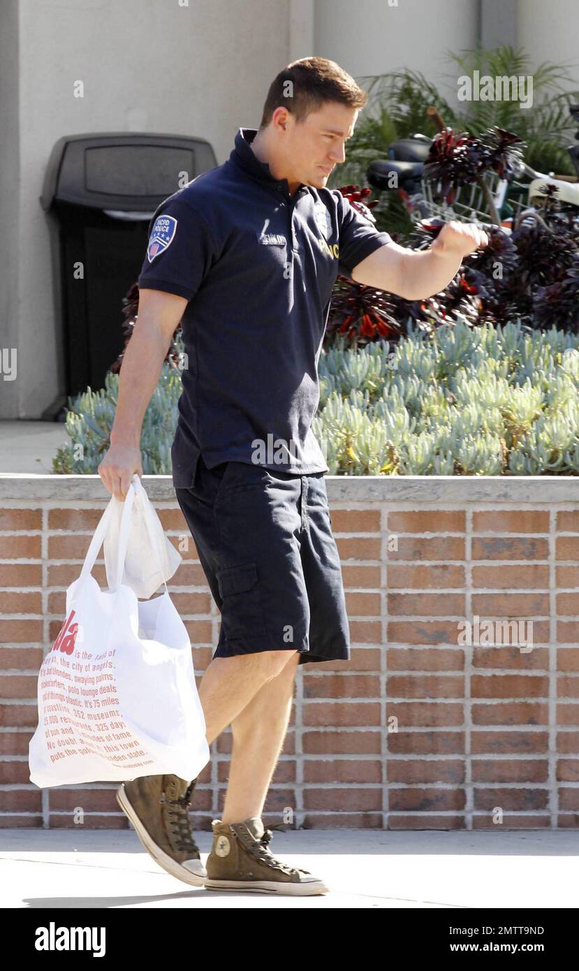 EXCLUSIVE!! Actors Channing Tatum and Jonah Hill wear police shirts as ...