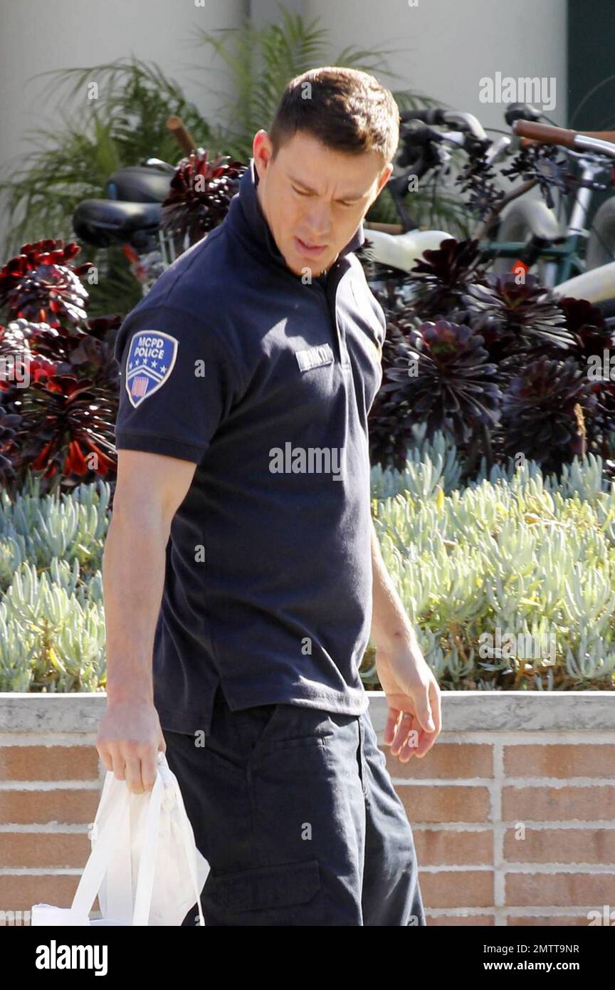 EXCLUSIVE!! Actors Channing Tatum and Jonah Hill wear police shirts as ...