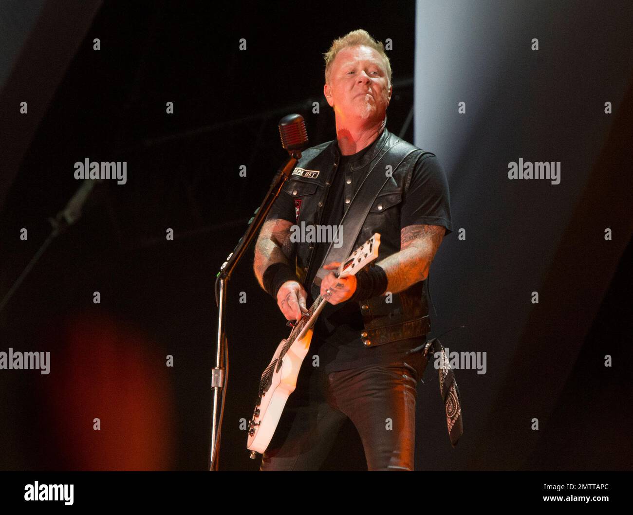 James Hetfield of the band Metallica performs in concert during their ...