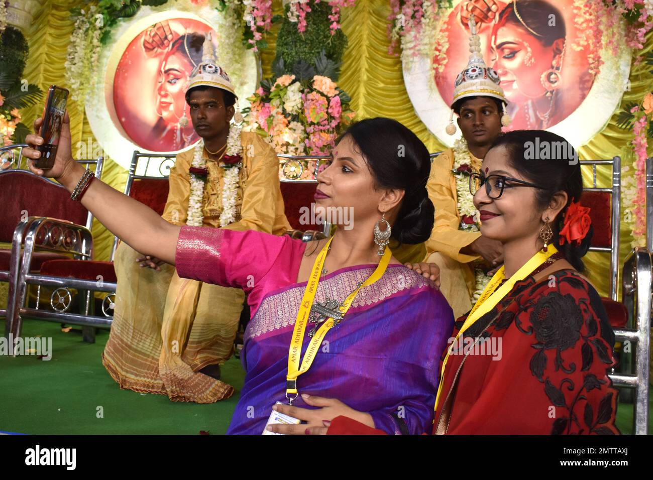 Kolkata, India. 01st Feb, 2023. A Trinamool Congress (TMC) Councilor organized a mass marriage ...
