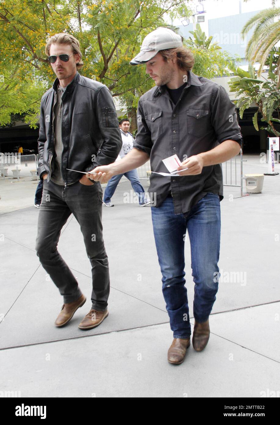 Actor Taylor Kitsch is spotted arriving at the Staples Center with a ...