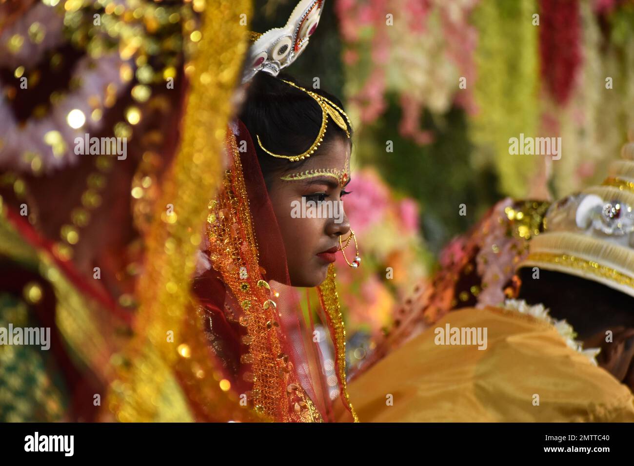 Kolkata, India. 01st Feb, 2023. A Trinamool Congress (TMC) Councilor organized a mass marriage ...