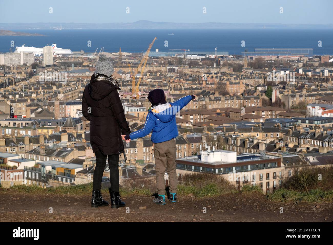 Edinburgh, Scotland, UK. 1st February 2023. People out and about on a ...