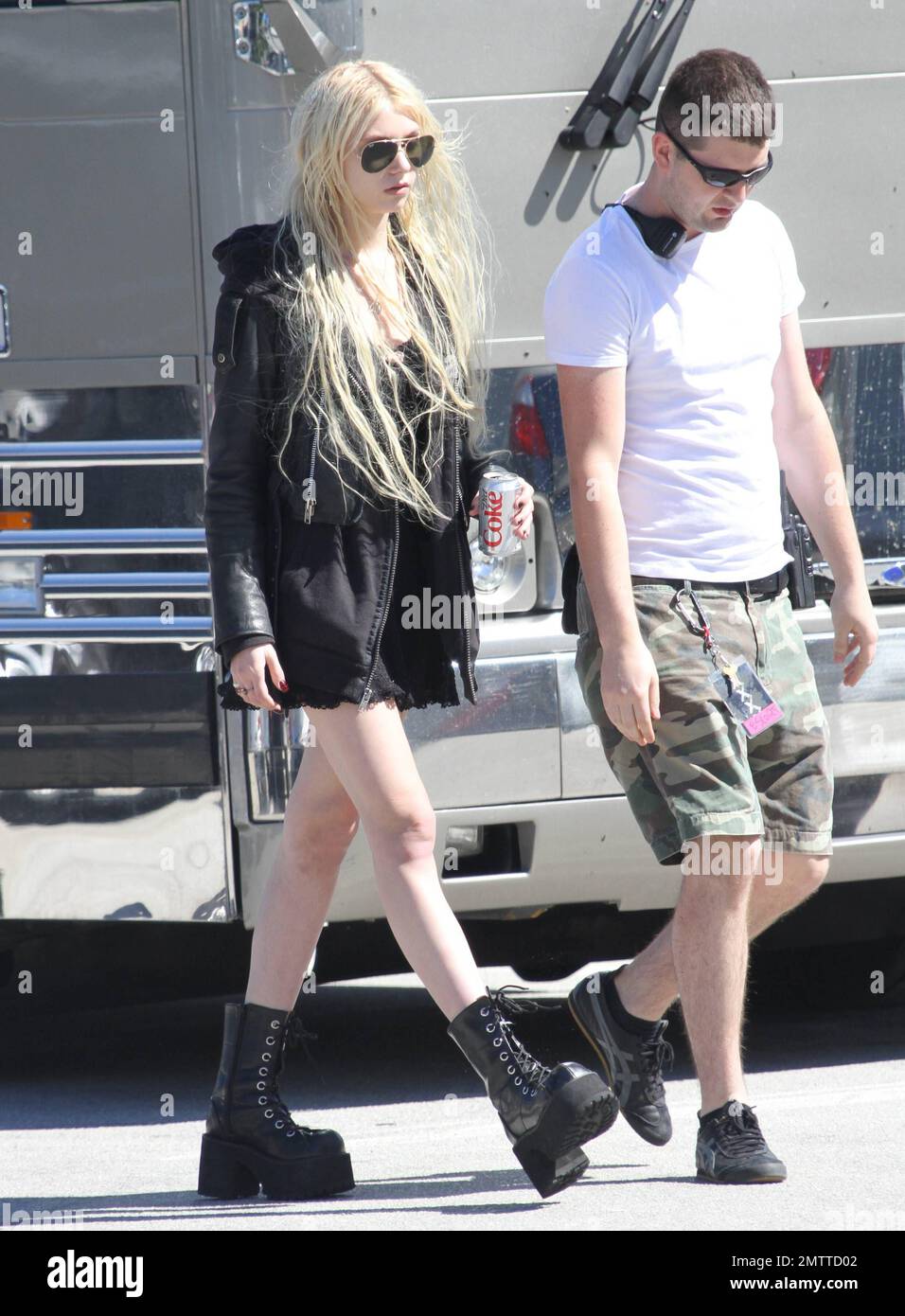 Actress turned Rock star, Taylor Momsen, arrives for sound check at the ...