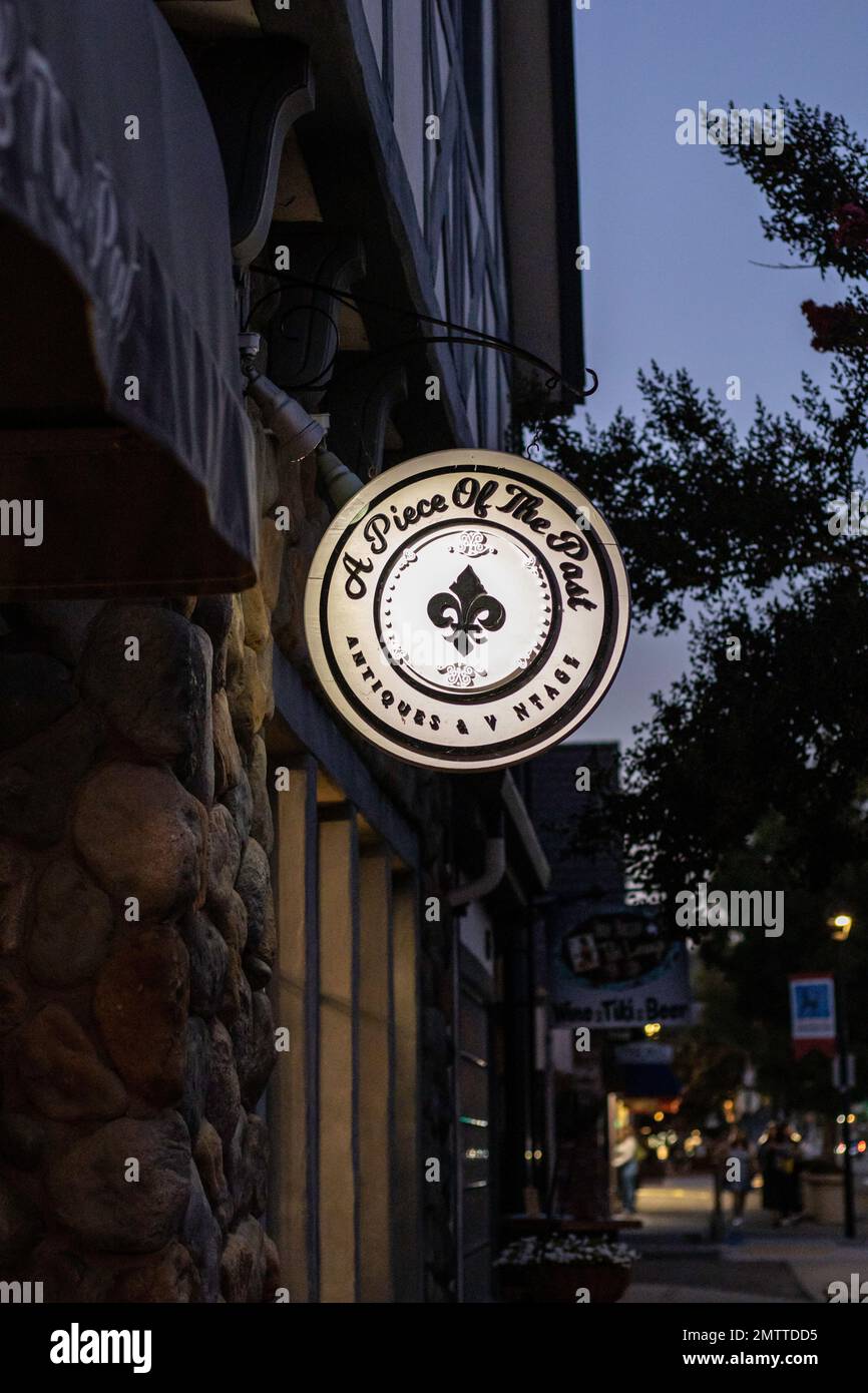 A building with logo design in Solvang Stock Photo - Alamy